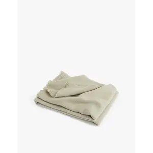 HAY Mono Frayed-edge Wool Blanket 180cm X 130cm - Green