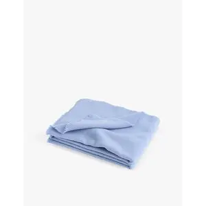 HAY Mono Frayed-edge Wool Blanket 180cm X 130cm - Light Blue