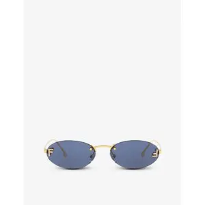 Fendi Fe4075us Oval-frame Sunglasses - Gold
