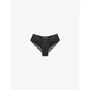 SAVAGE X FENTY Savage Not Sorry Strappy Cut-out Cheeky Lace Briefs Xxxxl - Caviar