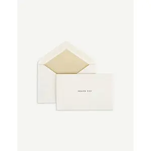 Smythson Thank You Card Notelets Pack Of 10 - Blackgold