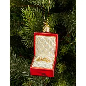 SELFRIDGES EDIT Vondels Glass Wedding Ring Box Christmas Decoration