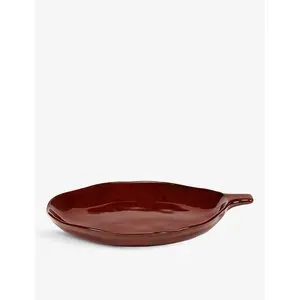 SERAX La Mère Irregular Side-handle Stoneware Plate 17cm - Red