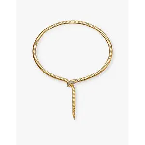 BVLGARI Serpenti Tubogas Diamond And Onyx Necklace - Yellow Gold
