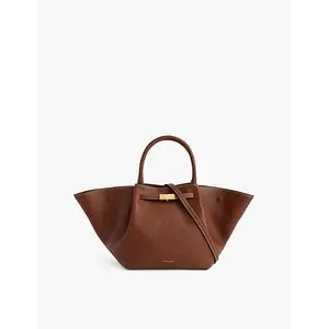 DEMELLIER New York Midi Tote Bag - Tan W/ecru Stitching