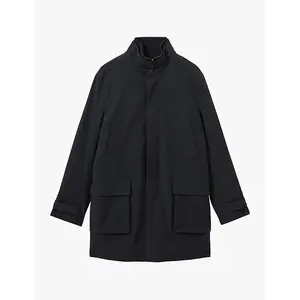 REISS Funnel-neck Hybrid Coat - Navy
