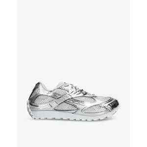 Bottega Veneta Orbit Metallic-panel Net-covered Low-top Trainers