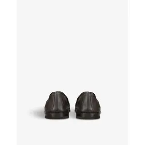 Zegna Leather Penny Loafers With Almond Toe - Dark Brown