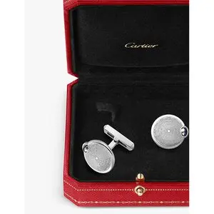 Cartier Ballon Bleu De Palladium-plated Sterling- And Spinel Cufflinks