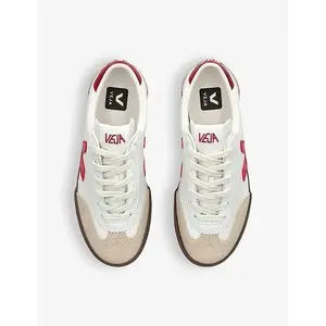 VEJA Logo-embroidered Canvas Low-top Trainers - Red