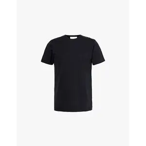 FRAME Crewneck Ribbed-trim Regular-fit Cotton-jersey T-shirt