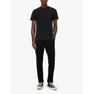 FRAME Crewneck Ribbed-trim Regular-fit Cotton-jersey T-shirt