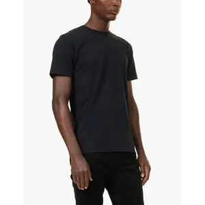 FRAME Crewneck Ribbed-trim Regular-fit Cotton-jersey T-shirt