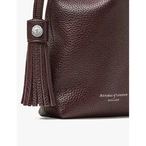 ASPINAL OF LONDON Soho Leather Pouch With Drawstring Closure - Wine
