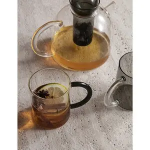 FERM LIVING Still Contrast-colour Handled Glass Mugs Set Of Two