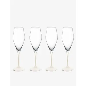 VILLEROY & BOCH Manufacture Rock Blanc Crystal Champagne Flute Set Of Four - One-color
