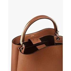 Cartier Panthère De Leather Top-handle Bag - Caramel