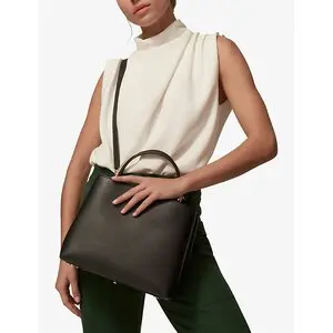 Cartier Panthère De Medium Leather Top-handle Bag - Black