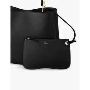 Cartier Panthère De Medium Leather Top-handle Bag - Black