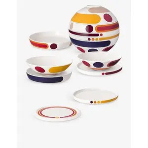 VILLEROY & BOCH Iconic La Boule Miami Stackable Seven-piece Porcelain Set