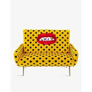 SELETTI Shit' Mouth And Dotted Velvet Two-seater Sofa - One-color