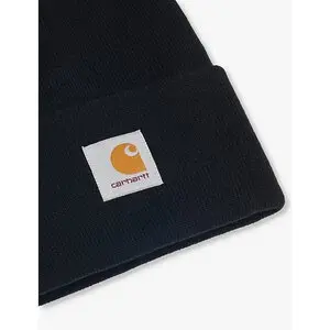 Carhartt Work In Progress Acrylic Knitted Beanie Hat With Logo Patch - Black