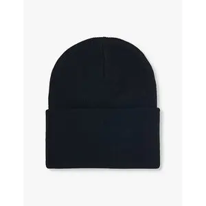 Carhartt Work In Progress Acrylic Knitted Beanie Hat With Logo Patch - Black