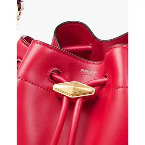 JIMMY CHOO Leather Shoulder Bag - Ruby Red/gold