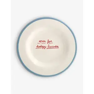 LAETITIA ROUGET Open For Dodgy Business Hand-painted Stoneware Dessert Plate 20cm - One-color