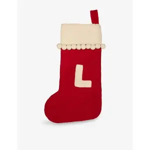 SELFRIDGES EDIT Alphabet Medium Wool Chistmas Stocking 48cm - L