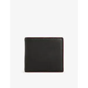 DENTS Brand-debossed Contrast-piped Grained-leather Bi-fold Wallet