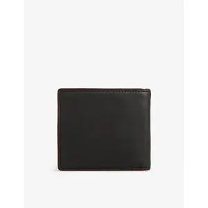 DENTS Brand-debossed Contrast-piped Grained-leather Bi-fold Wallet