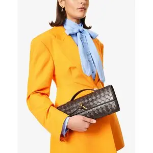 Bottega Veneta Andiamo Leather Clutch - Fondant-m Brass