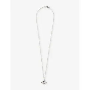 VIVIENNE WESTWOOD Diamante Heart Pendant Necklace - Platinum/black Dia