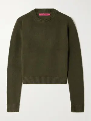 THE ELDER STATESMAN Cashmere Slim Fit Sweater - Green