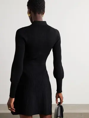 Veronica Beard Lauper Embellished Ribbed-knit Midi Dress