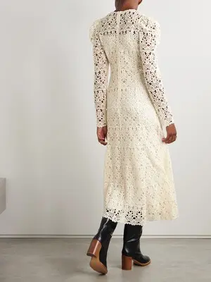 Gabriela Hearst Lana Cashmere Lace Maxi Dress