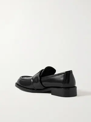 Acne Studios Embellished Glossed-leather Loafers - Black