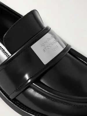 Acne Studios Embellished Glossed-leather Loafers - Black