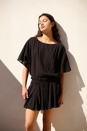 Free People Sutton Mini Dress - Black