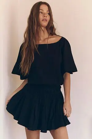 Free People Sutton Mini Dress - Black