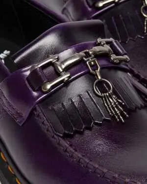 Dr. Martens Adrian Snaffle Bone Charm Tassel Loafers In Purple