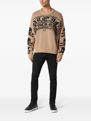 Philipp Plein Logo-embroidered Crew-neck Sweater