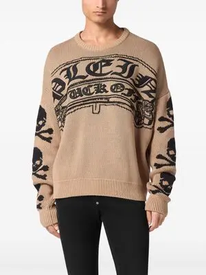 Philipp Plein Logo-embroidered Crew-neck Sweater