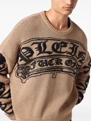Philipp Plein Logo-embroidered Crew-neck Sweater