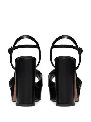 Valentino Garavani Vlogo Signature Platform Sandals - Black