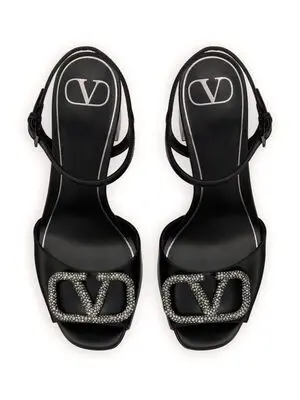 Valentino Garavani Vlogo Signature Platform Sandals - Black