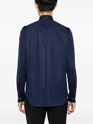 Canali Pleat Detailing Cotton Shirt