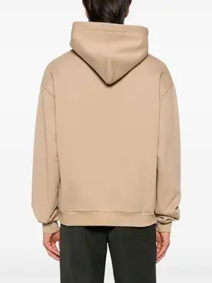 GIUSEPPE ZANOTTI Embroidered Logo Hoodie - Brown