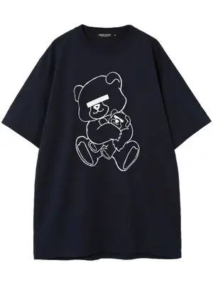 Undercover Teddy Bear-print Cotton T-shirt - Blue
